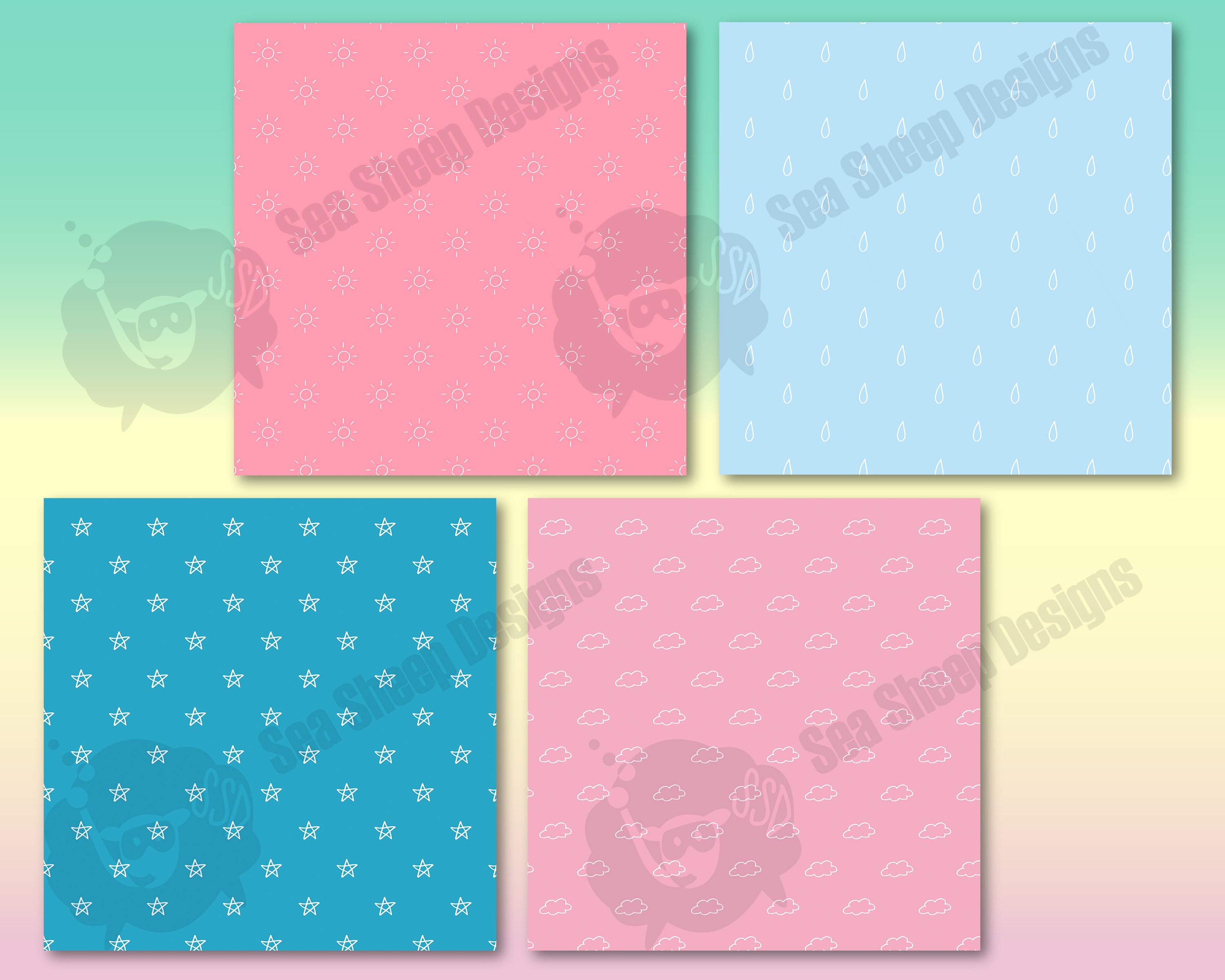 Chalkboard Hand Drawn Digital Paper Pack/ Heart Smiley Face Star ...