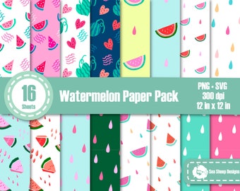 Watermelon Digital Paper SEAMLESS Summer Fruit Pattern - Etsy