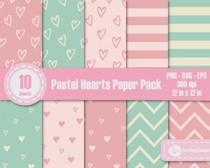 Pastel Rainbow Tiny Heart Digital Paper Pack/ Cute Digital - Etsy Canada