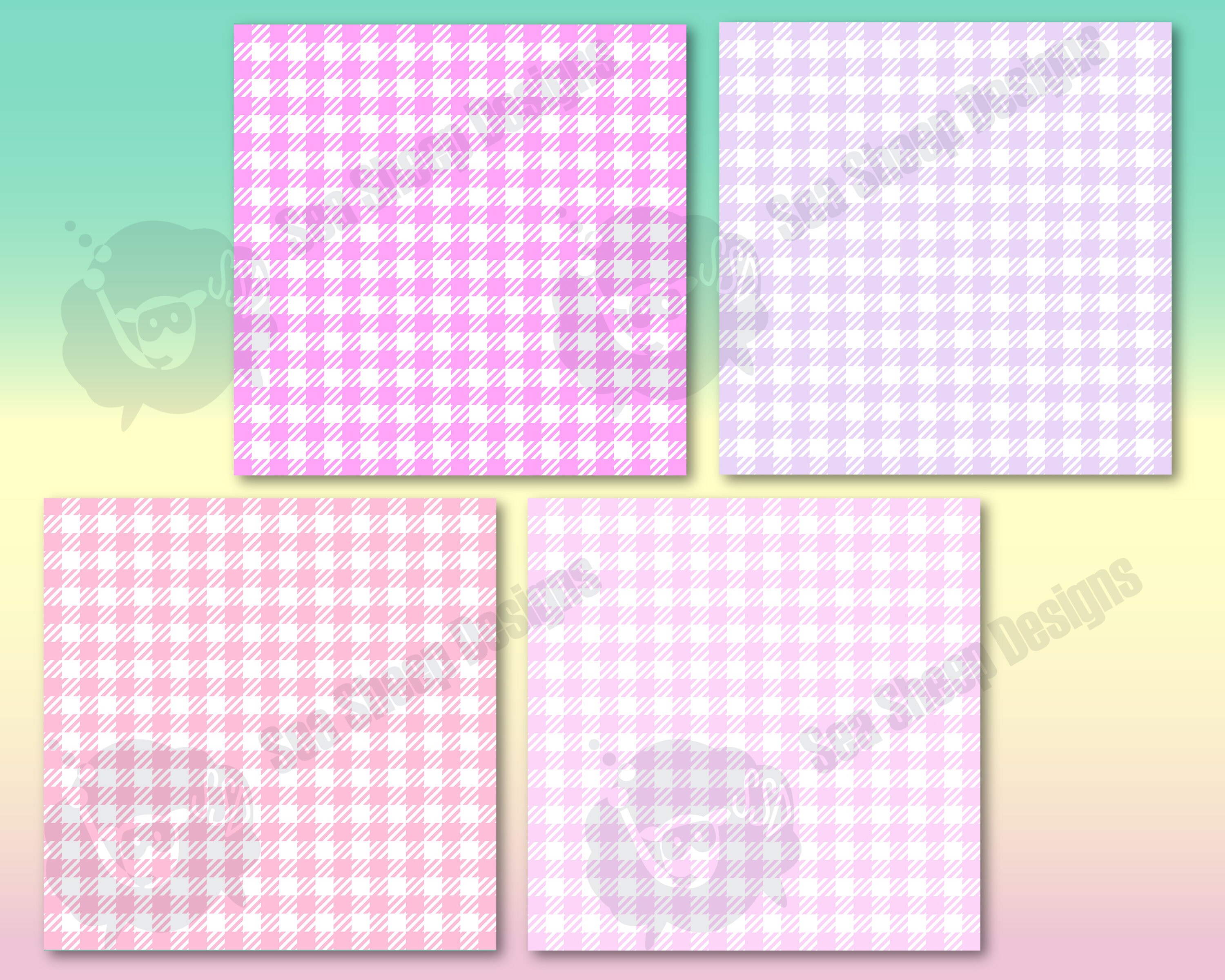 Gingham Digital Paper Set in Pastel Rainbow Colors/ SVG PNG Digital ...