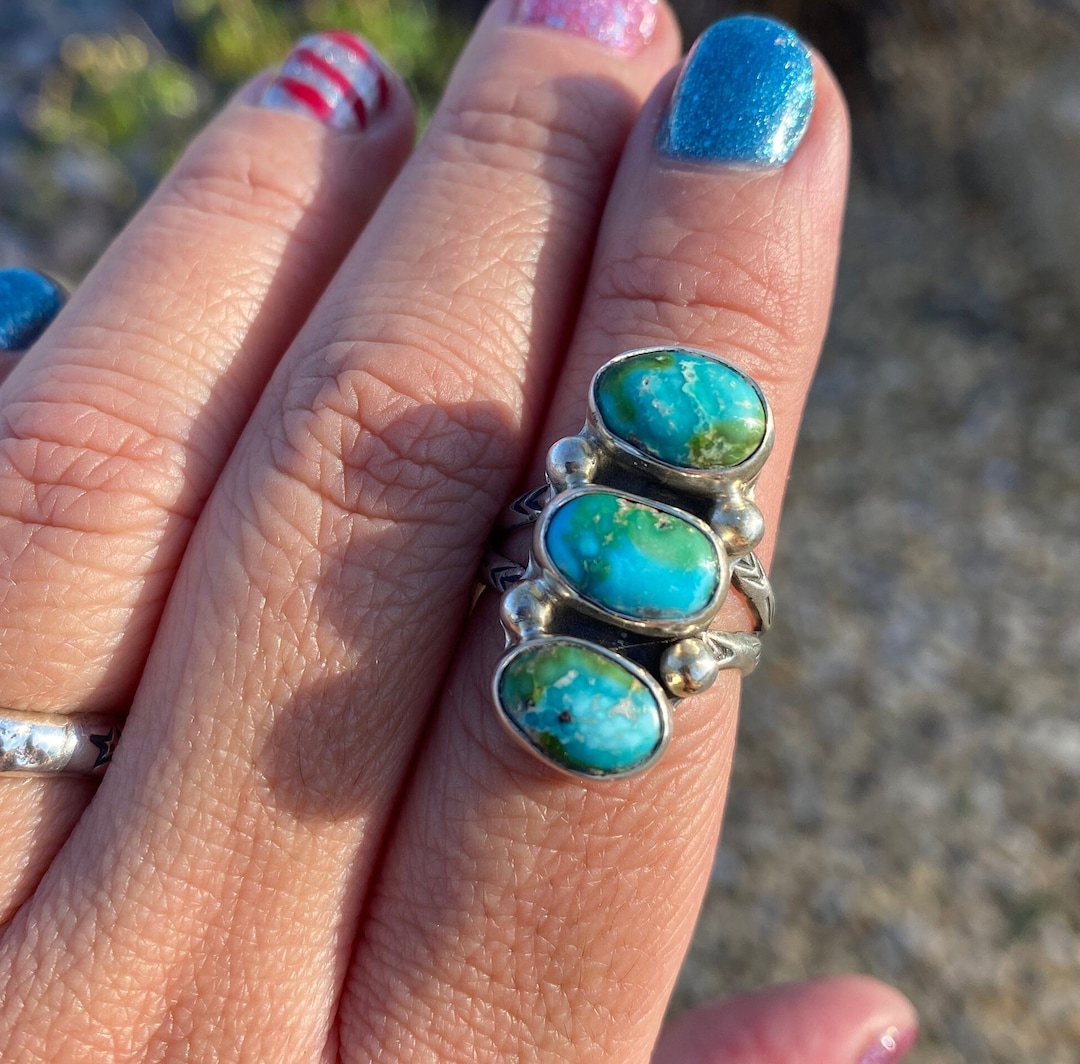 7 Sonoran Gold Turquoise Ring Size 7 - Etsy