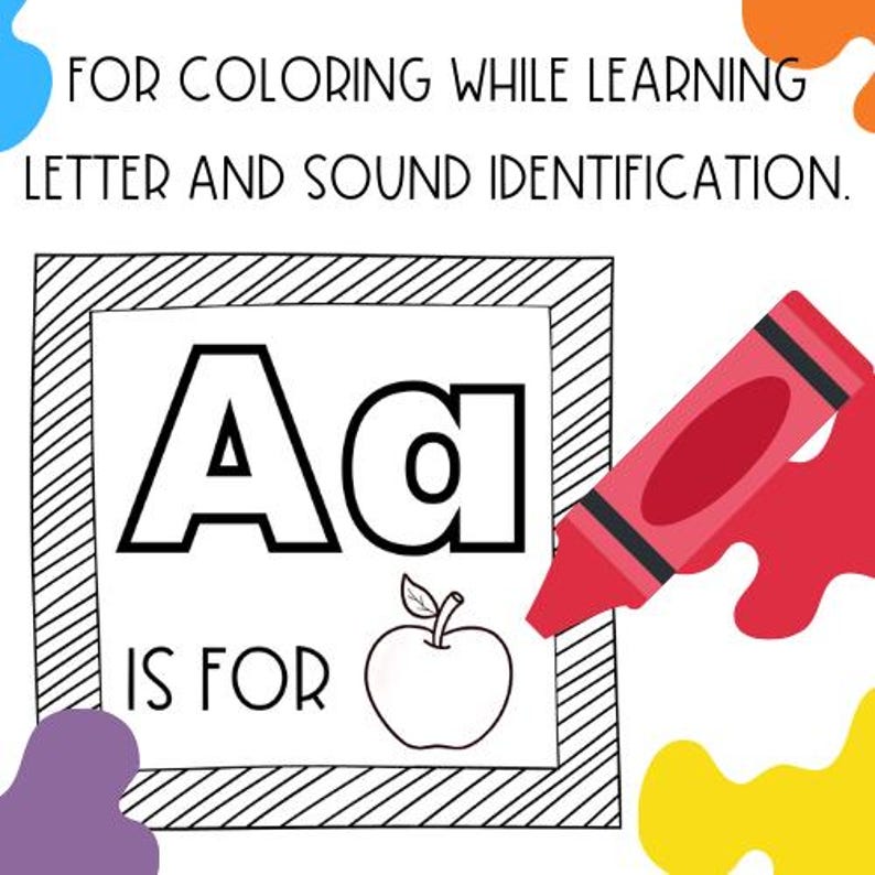 ABC Coloring Flash Cards for Kids (PDF Printable) - Etsy