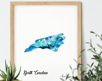 North Carolina Art Print Wall Art State of NC Home Decor - Etsy