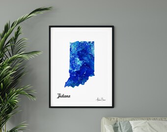 Bedford Indiana Print 8 X 10 Watercolor // the Square - Etsy