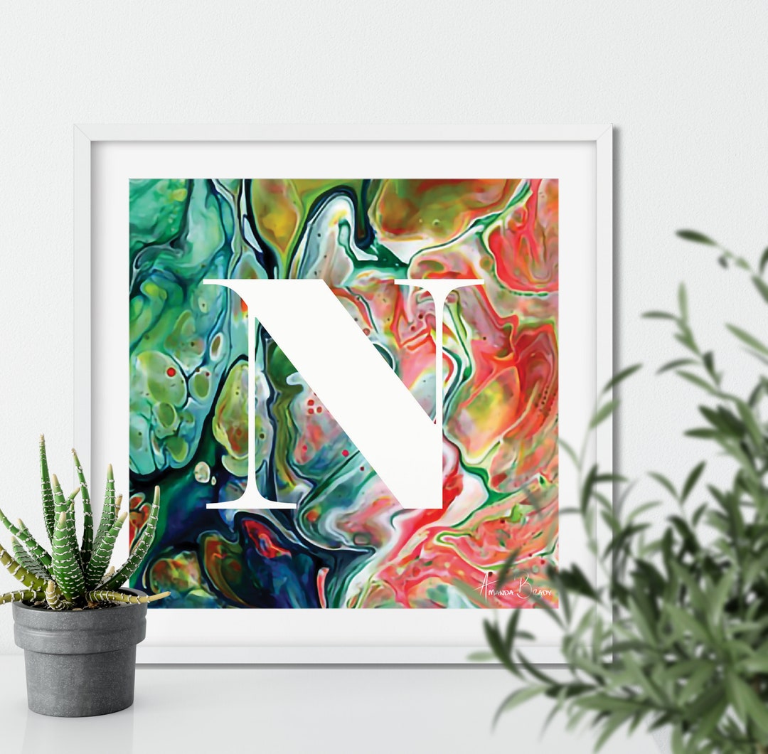 Alphabet Art, Typography Wall Art, Letter N Sign, Inspirational Art ...