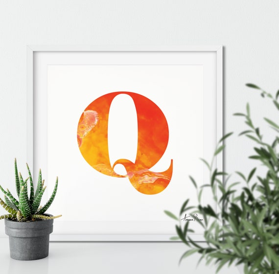 Alphabet Art Typography Wall Art Letter Q Sign - Etsy