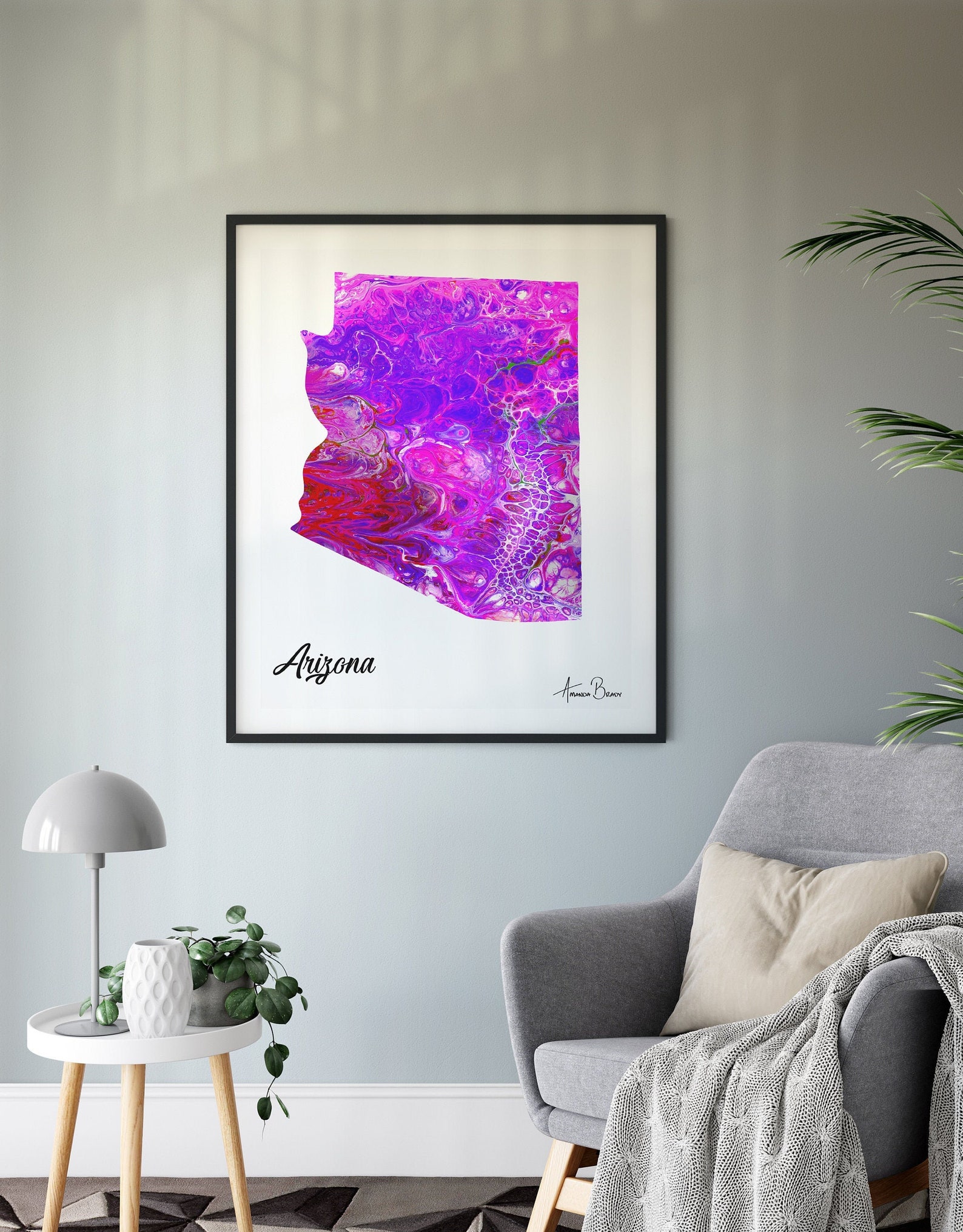 Arizona State Wall Art, Arizona Acrylic Print, Arizona Painting State ...