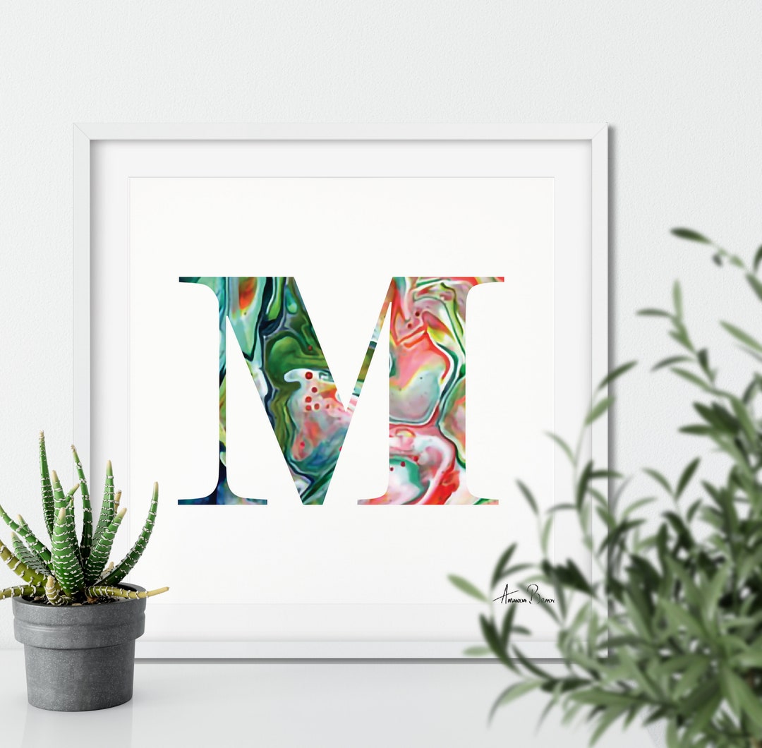 Alphabet Art, Typography Wall Art, Letter M Sign, Inspirational Art ...