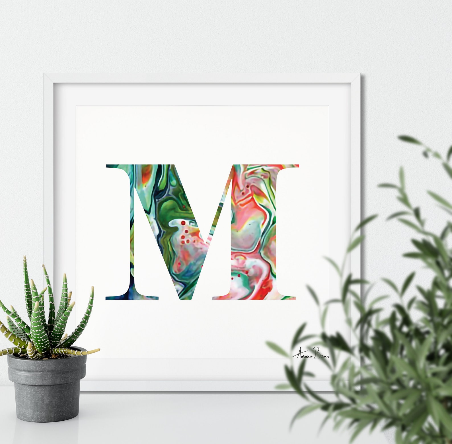 Alphabet Art, Typography Wall Art, Letter M Sign, Inspirational Art ...