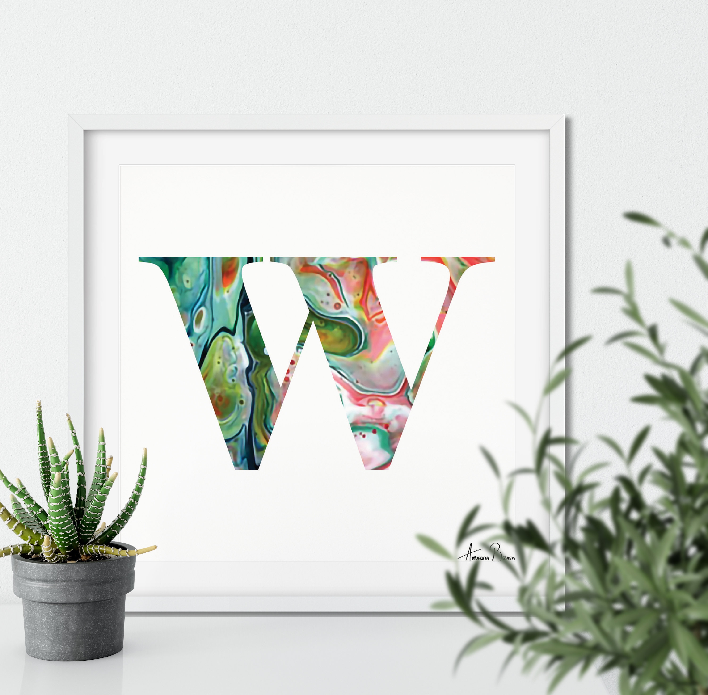 Alphabet Art Typography Wall Art Letter W Sign - Etsy