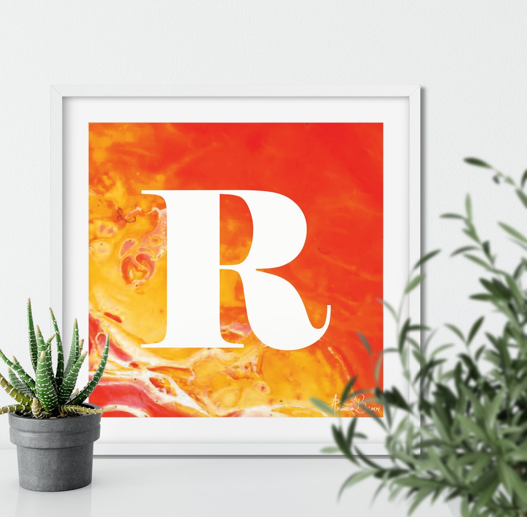 Alphabet Art, Typography Wall Art, Letter R Sign, Inspirational Art ...