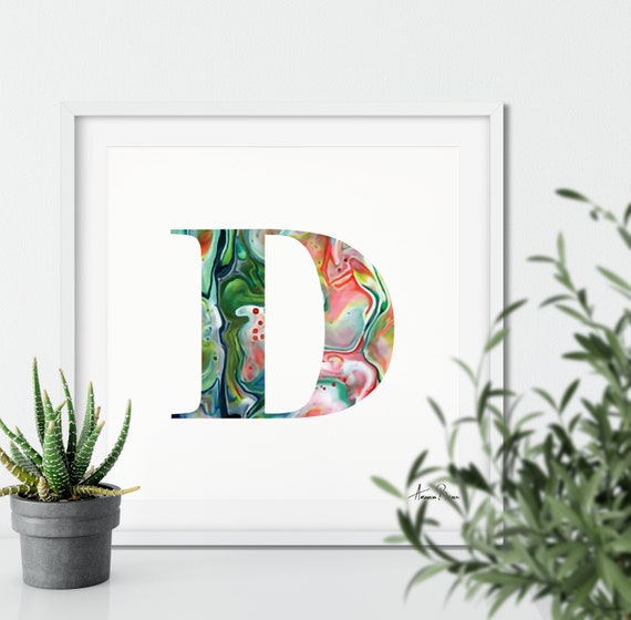 Alphabet Art Typography Wall Art Letter D Sign | Etsy