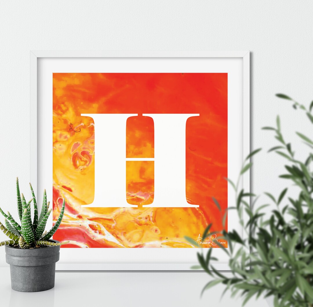 Alphabet Art, Typography Wall Art, Letter H Sign, Inspirational Art ...