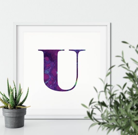 Alphabet Art Typography Wall Art Letter U Sign - Etsy