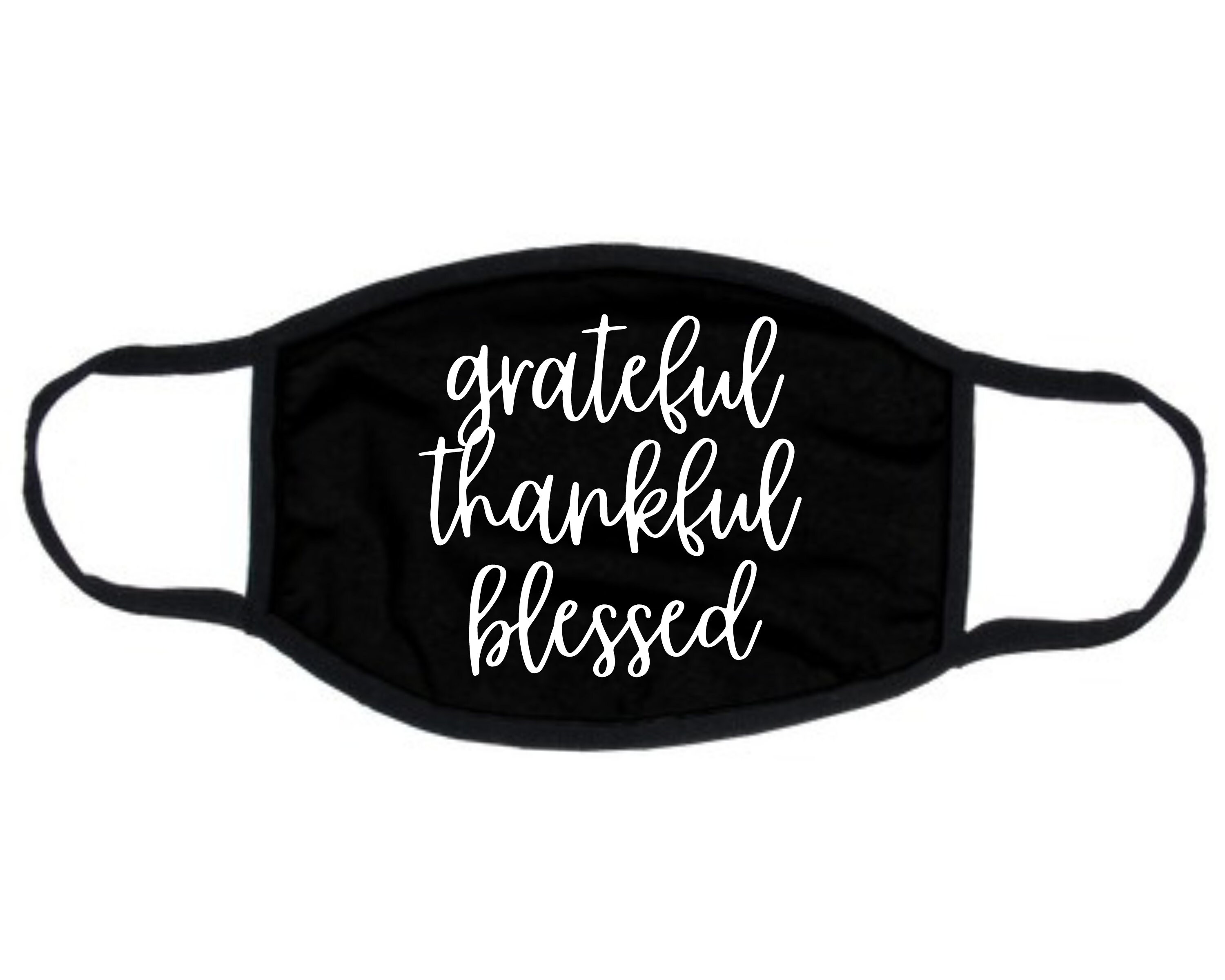 Grateful Thankful Blessed Face Mask | Etsy
