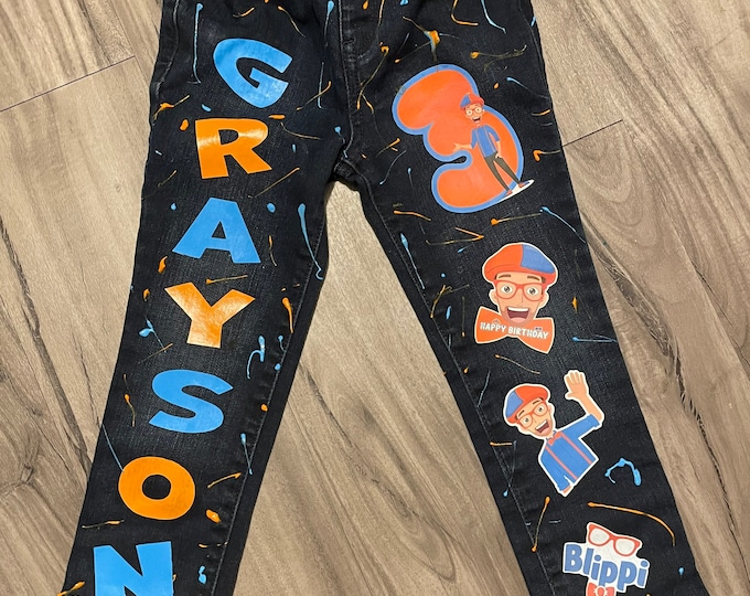 Custom Decorated Birthday Character Pants - Etsy