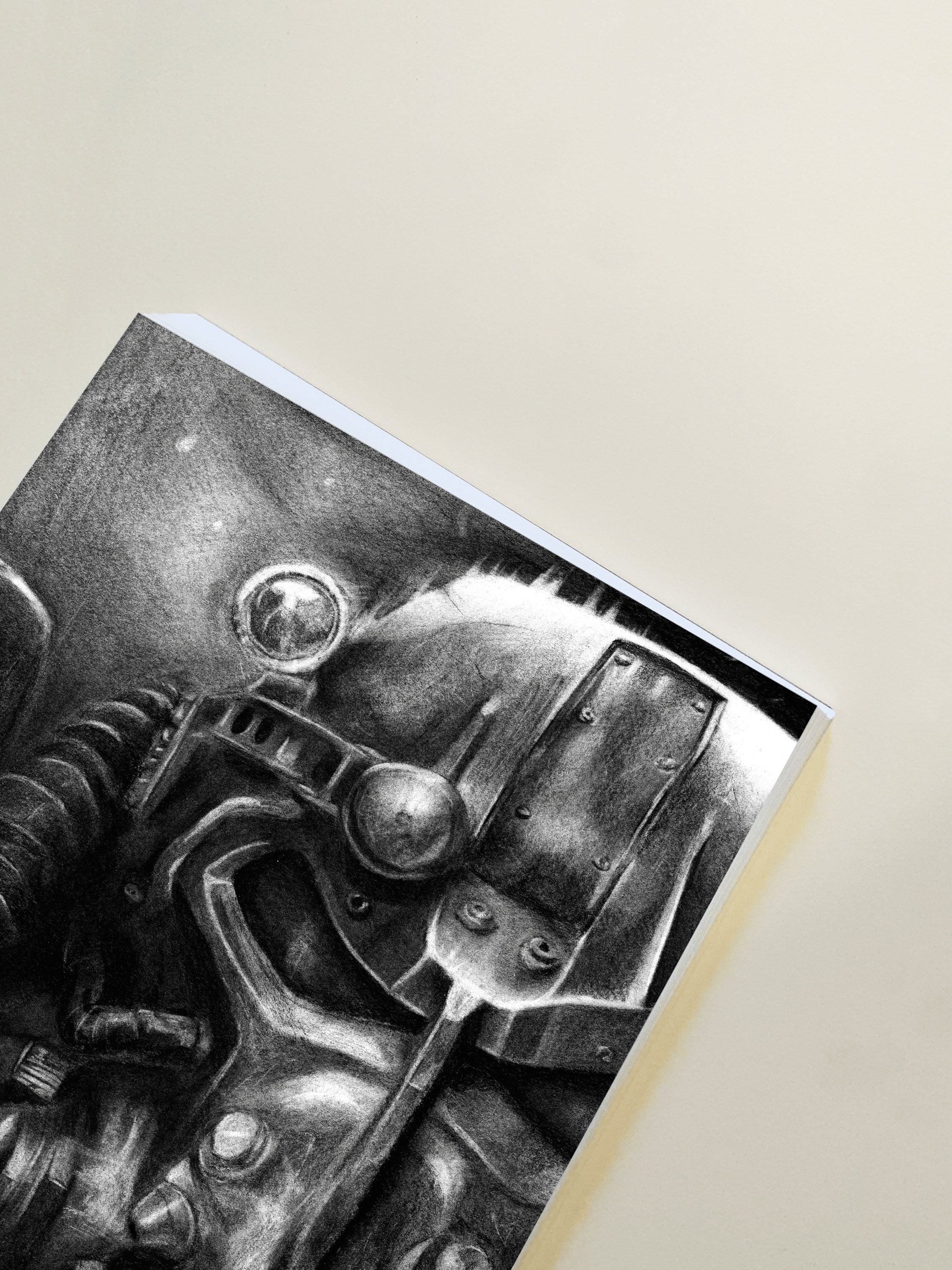 Fallout Power Armor Handmade Charcoal Illustration Print, Bethesda Fan ...