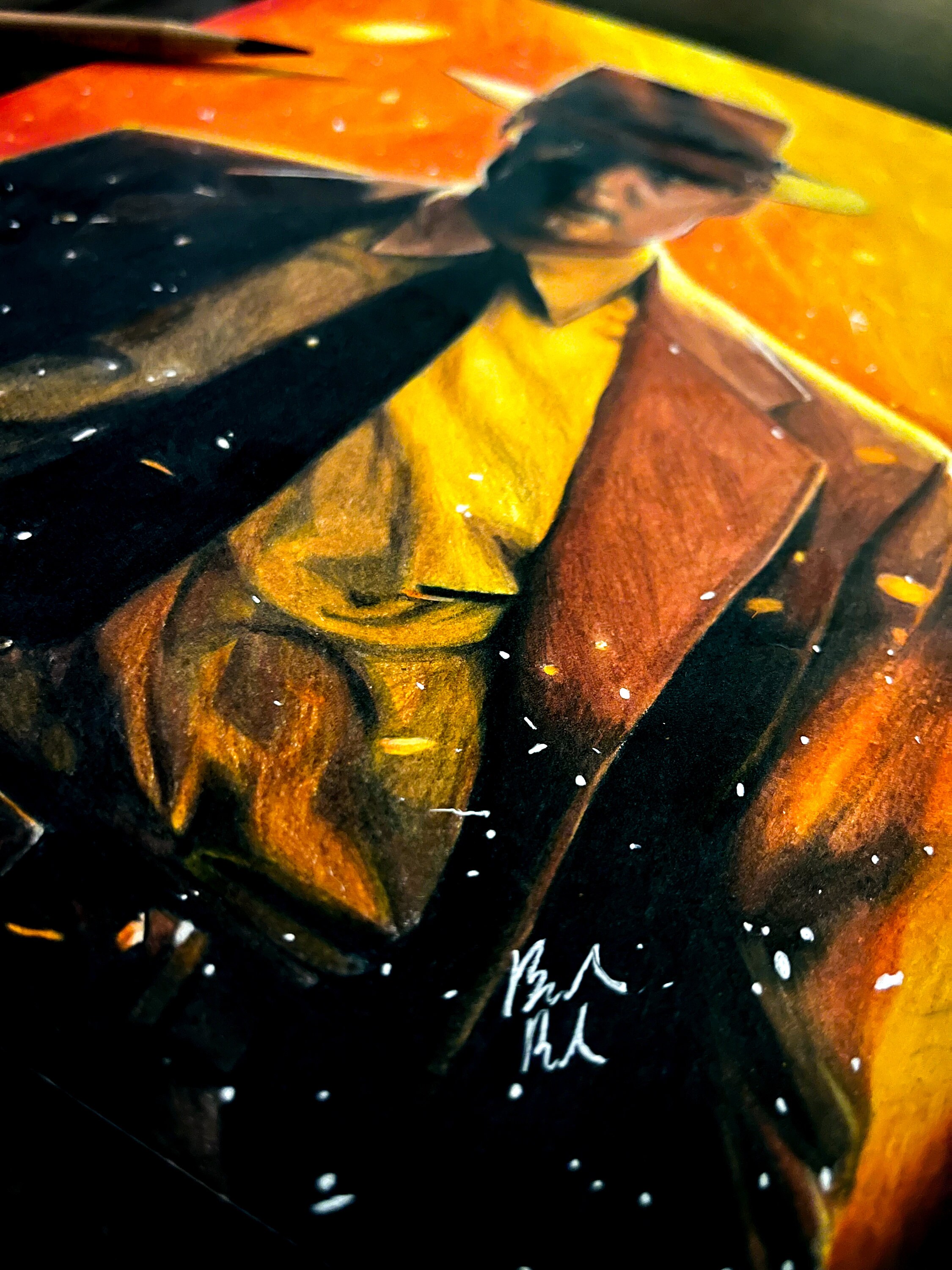 Oppenheimer Handmade Colored Pencil Illustration Print, Cillian Murphy ...