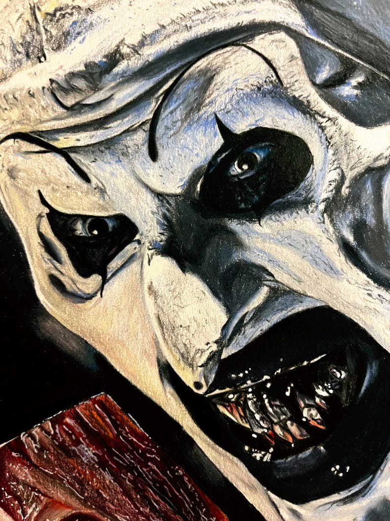 Art the Clown Handmade Colored Pencil Illustration Print, Terrifier Fan ...