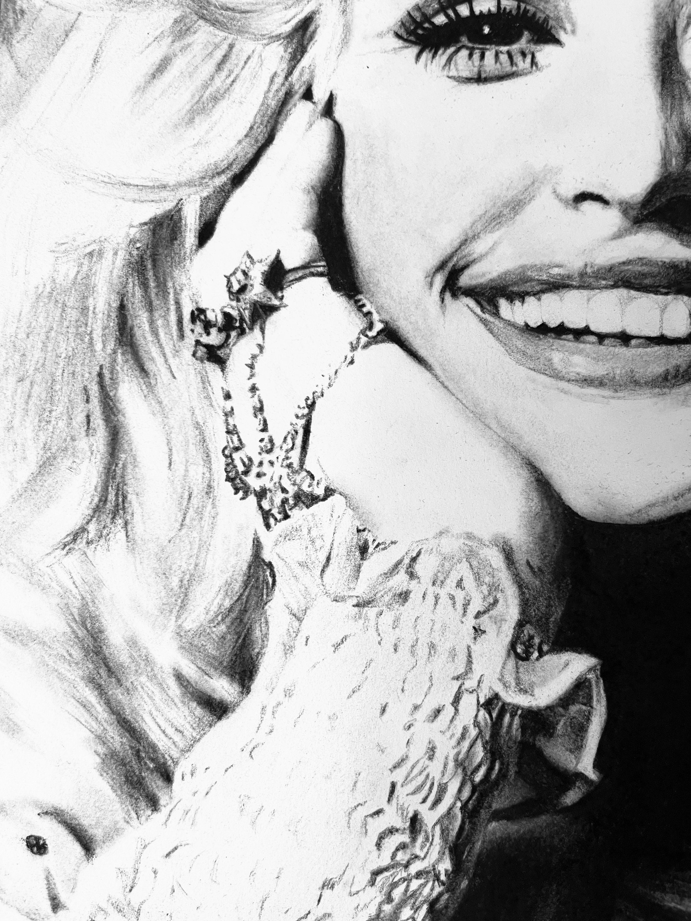 Dolly Parton Handmade Charcoal Illustration Print - Etsy