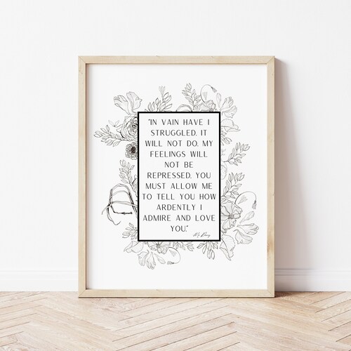 Pride and Prejudice Quotes Jane Austen Printable Quote Set - Etsy