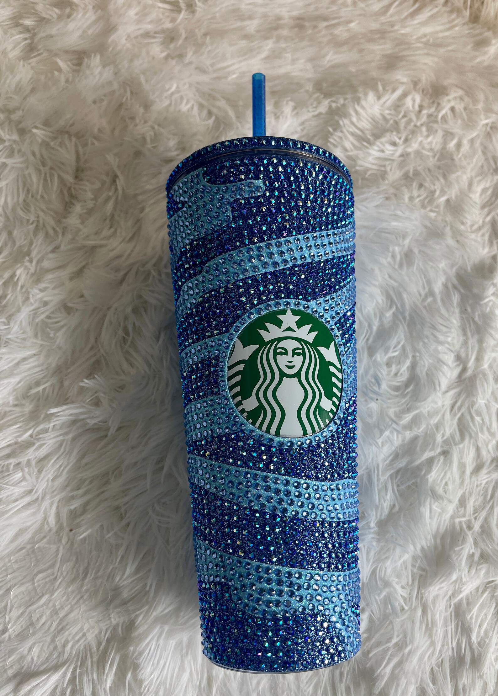 Striped Blue & Neon Blue Vinyl Light Sapphire AB and Sapphire - Etsy