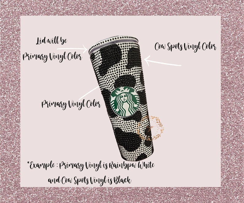 Cow Print Vinyl & Rhinestone Full Bling Venti Acrylic - Etsy