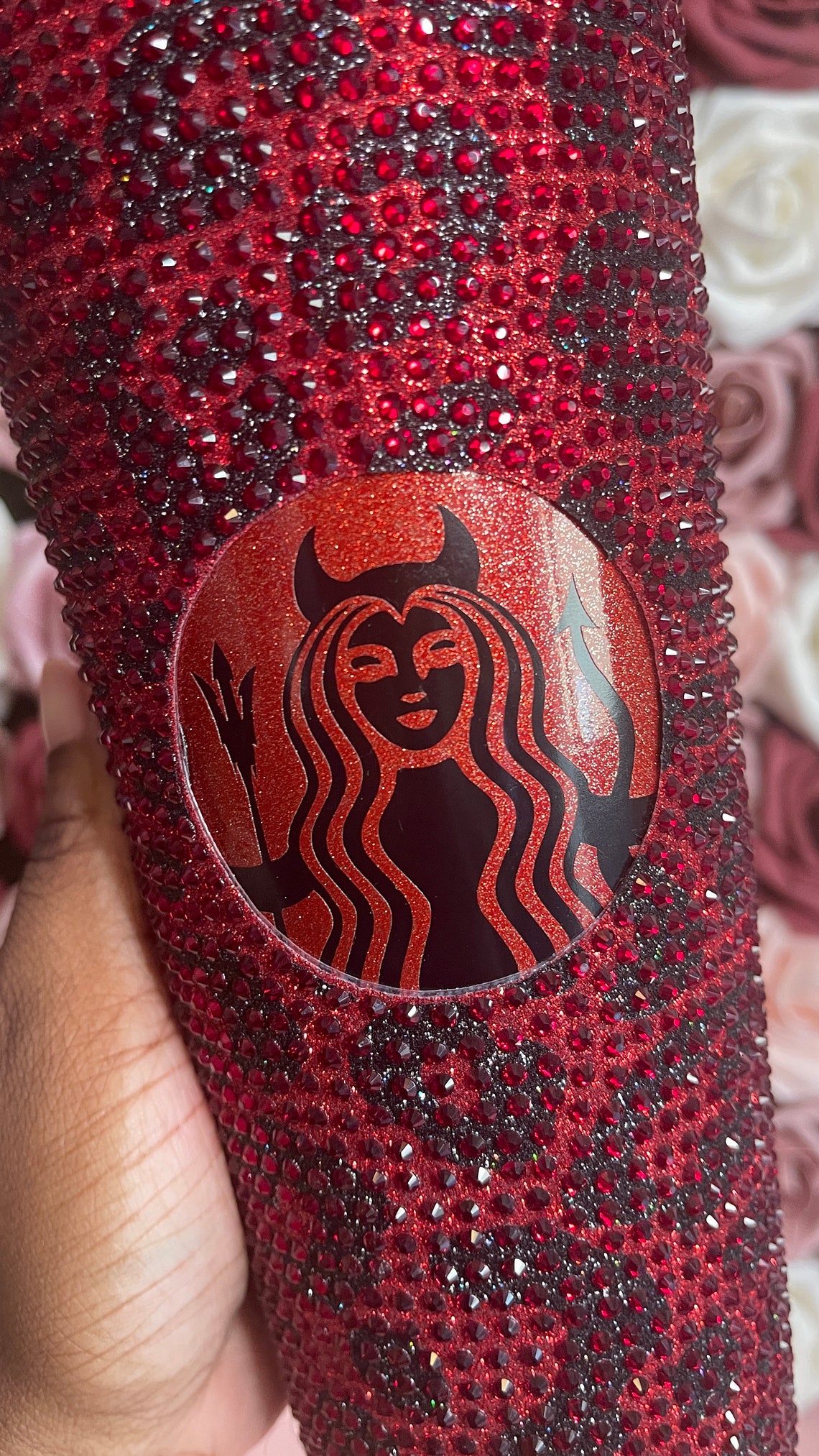 She Devil Red and Black Glitter HTV With Dark Siam Rhinestones - Etsy