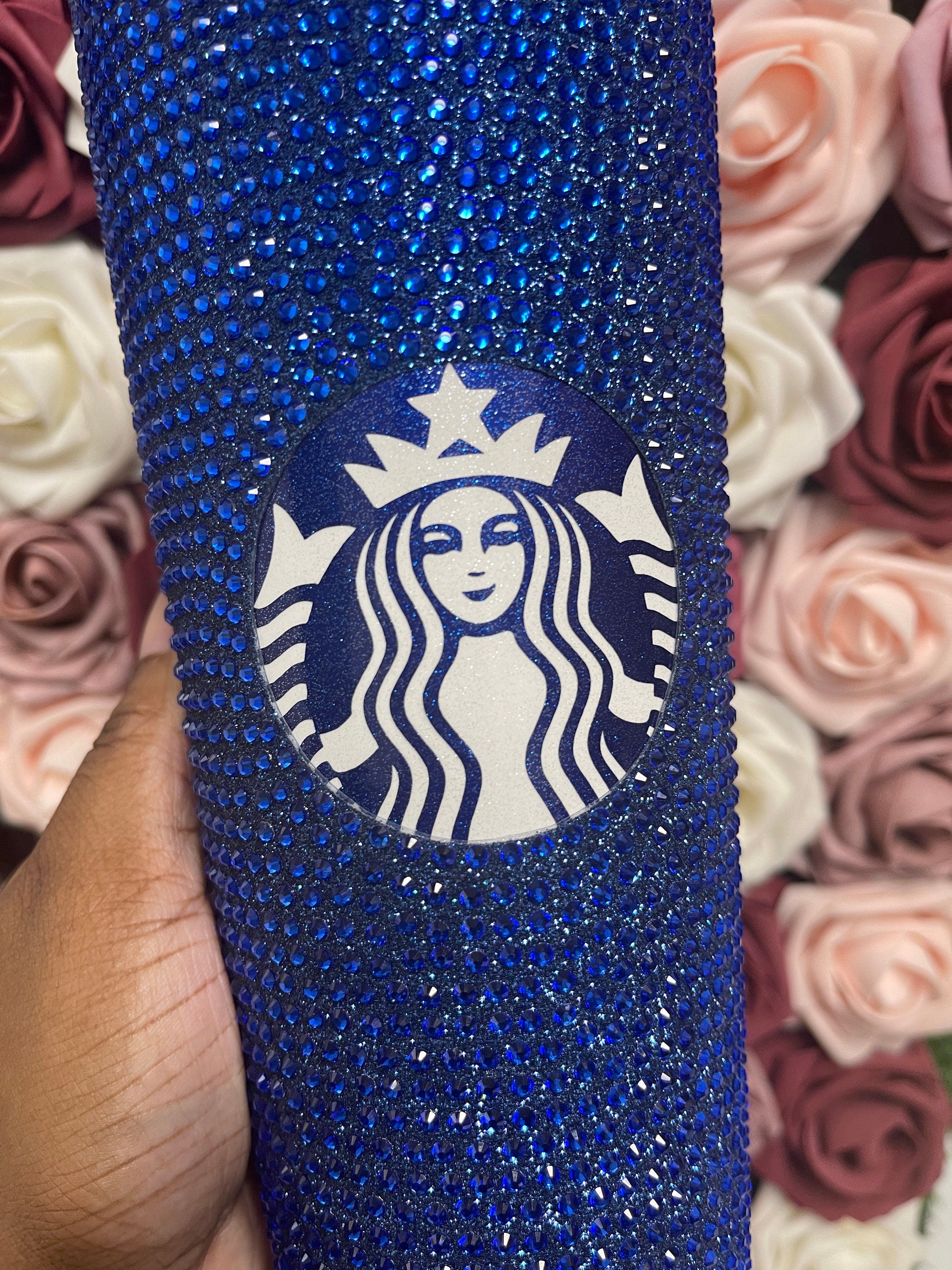 Blue Glitter Vinyl With Sapphire Full Glitter Rhinestone Bling - Etsy