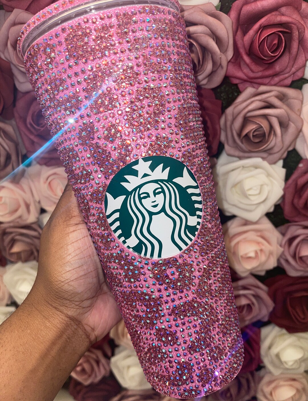 Flamingo Pink & Rose Gold Glitter HTV With Rose Pink AB Rhinestones ...