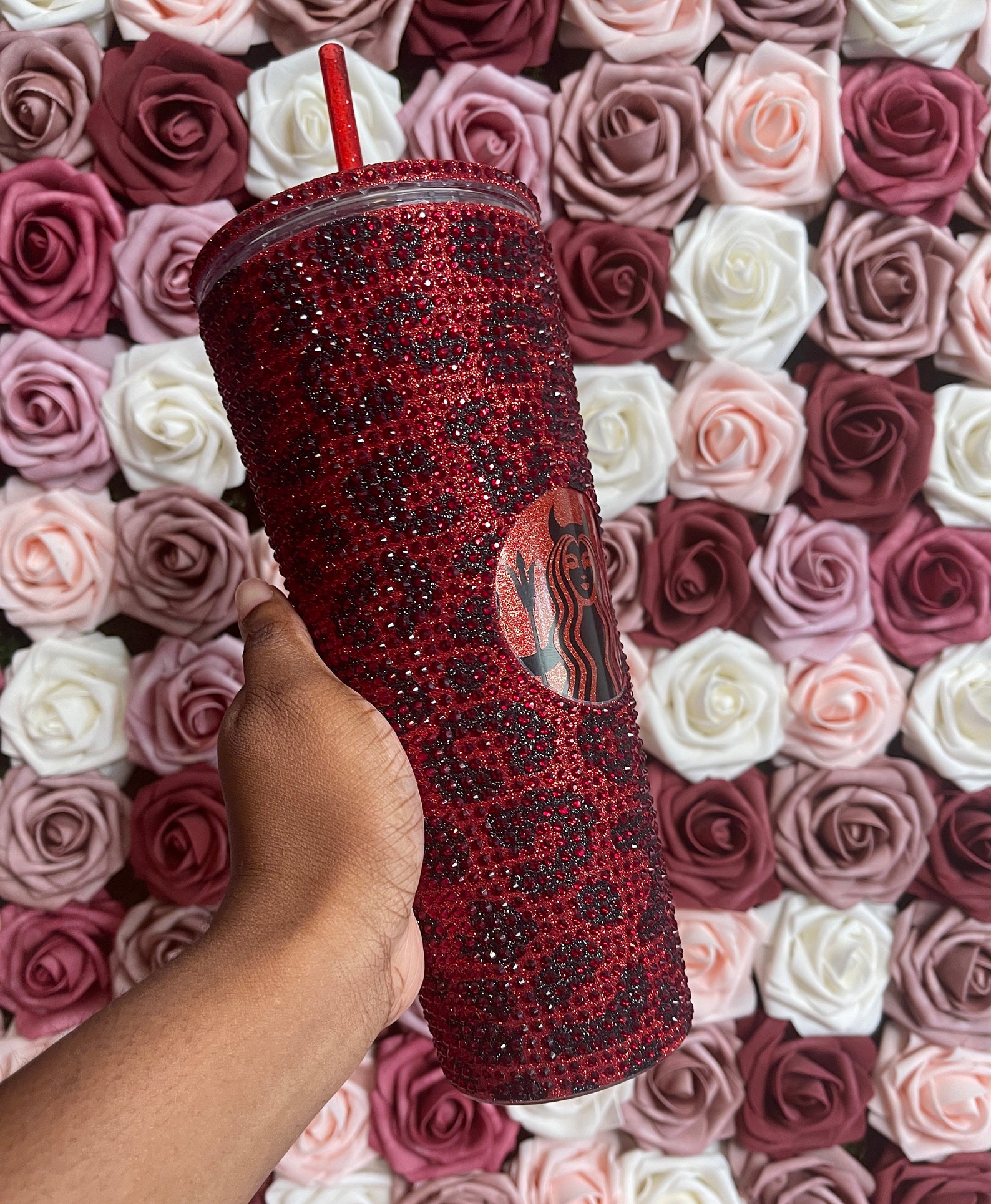 She Devil Red and Black Glitter HTV With Dark Siam Rhinestones - Etsy