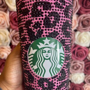 Pink and Black Glitter HTV With Black Rhinestones Cheetah Leopard Print ...