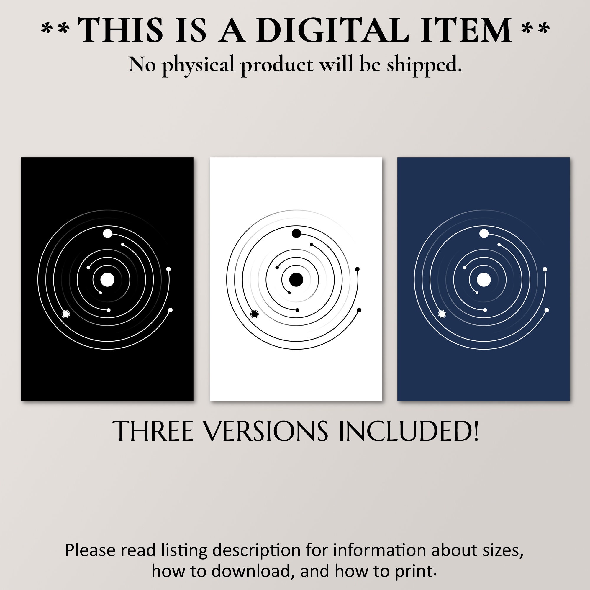 Planet Orbits Art Print Astronomy Poster Outer Space Theme - Etsy