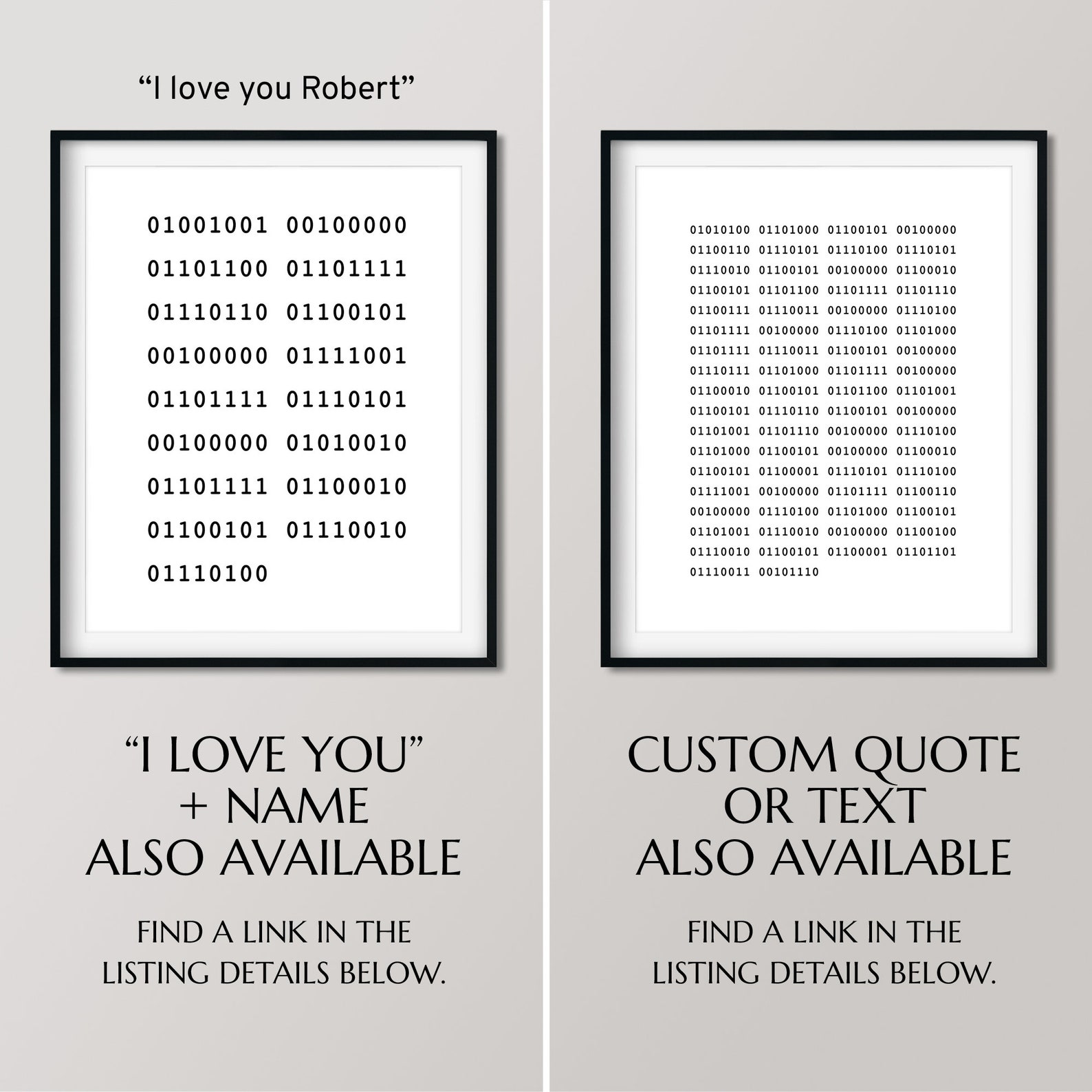 Binary Code Poster Customized With Name, Computer Geek Gifts ...