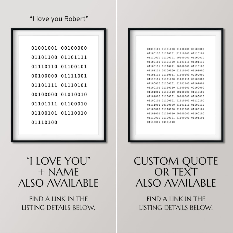 Binary Code Poster Customized With Name Computer Geek Gifts | Etsy