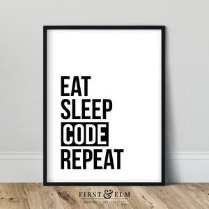Set of 5 Computer Geek Posters, Nerdy Computer Science Office Décor ...