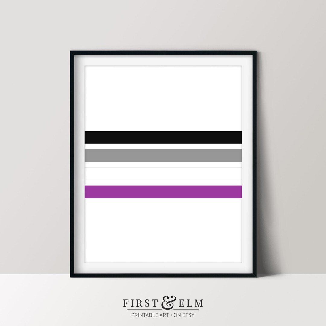 Asexual Pride Print, Modern Pride Flag, Minimalist Stripes, Printable ...