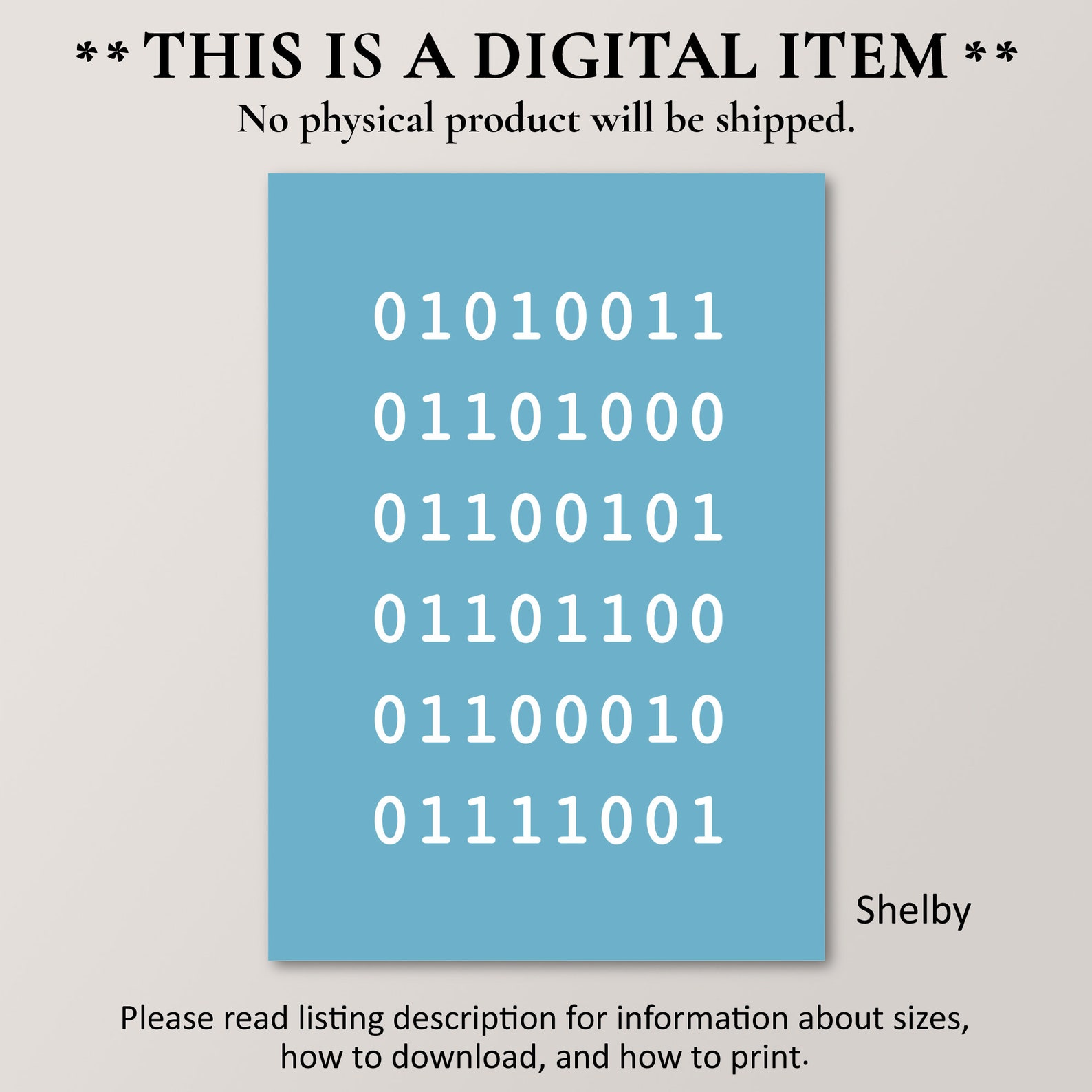Binary Code Poster Customized With Name Computer Geek Gifts | Etsy