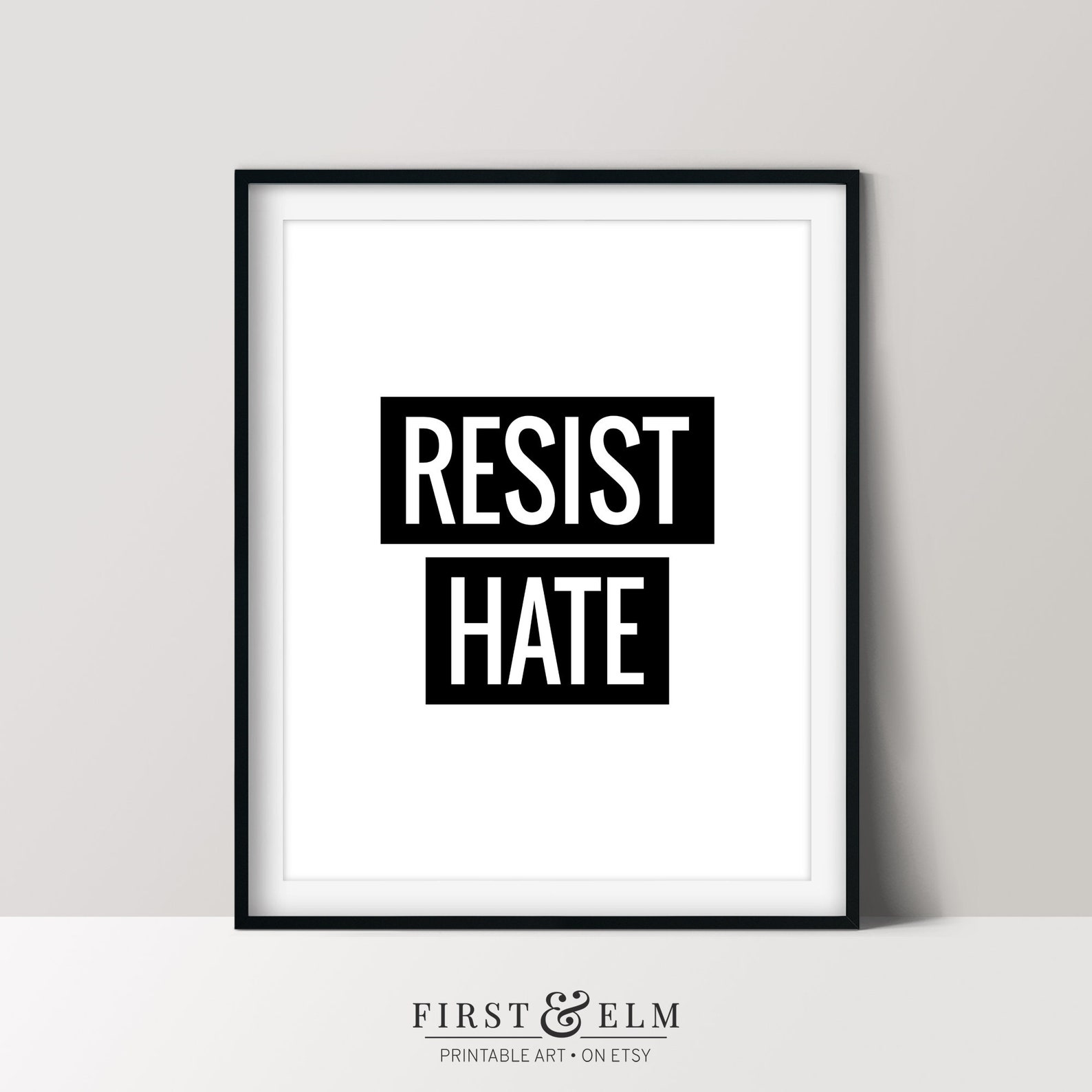Resist Hate Poster Protest Sign Anti Racism Print Printable | Etsy
