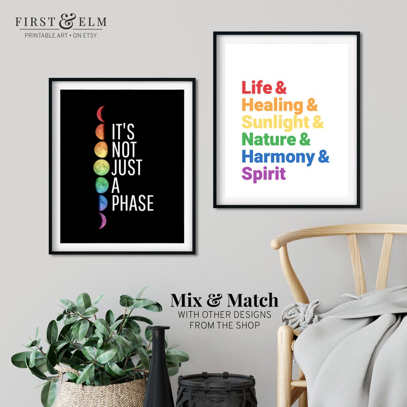 LGBT Pride Print Rainbow Flag Color Meanings Inspirational - Etsy