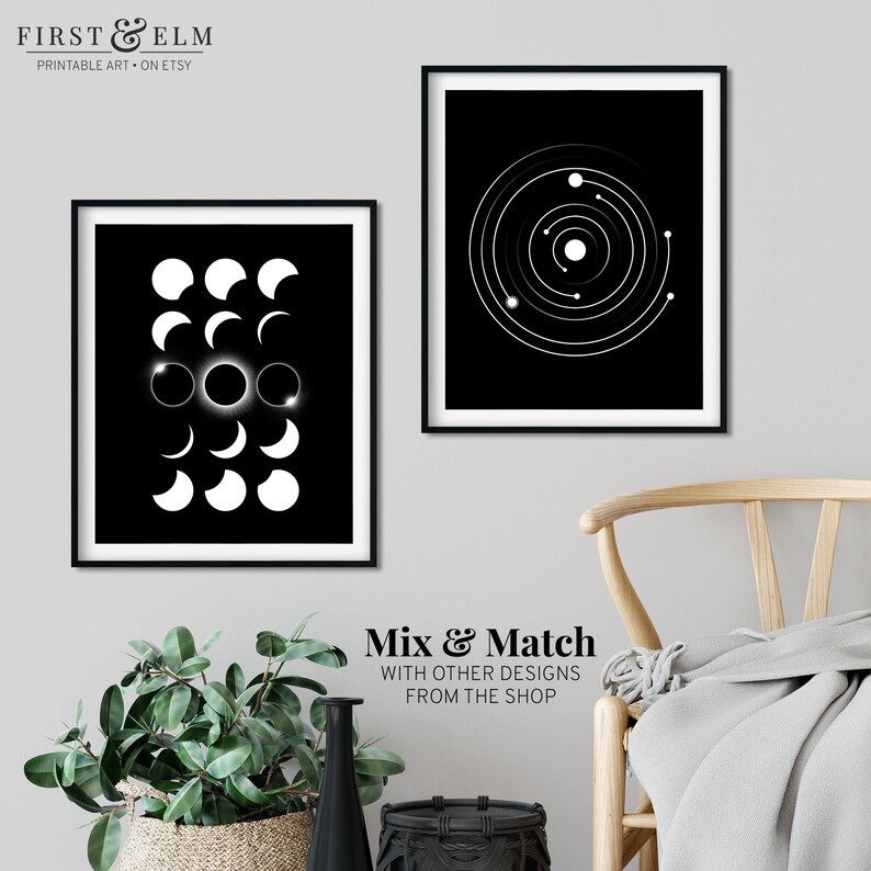 Solar Eclipse Print Outer Space Wall Art Minimalist Poster - Etsy