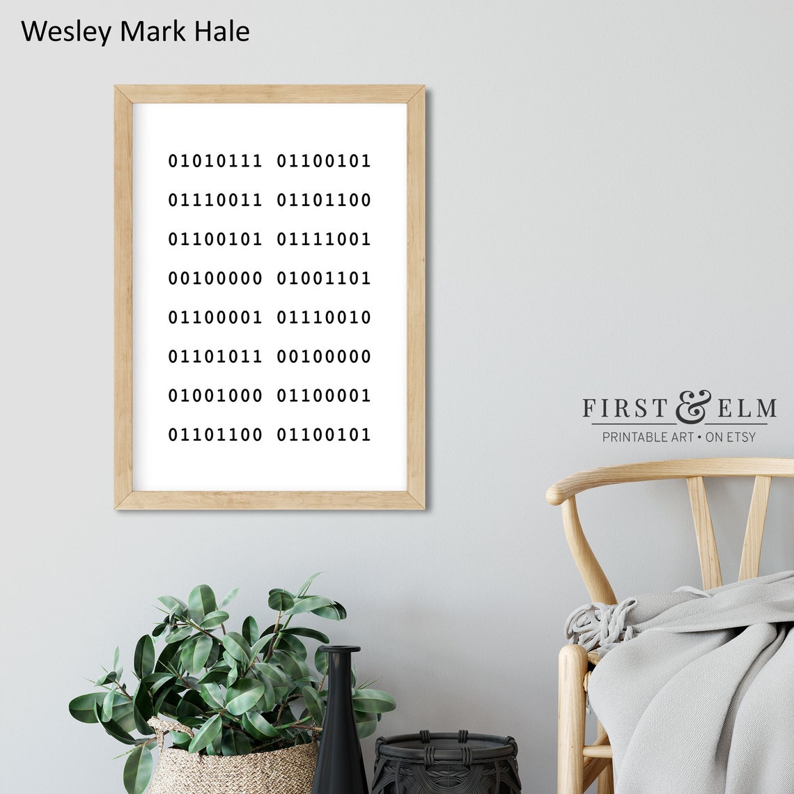 Binary Code Poster Customized With Name, Computer Geek Gifts ...