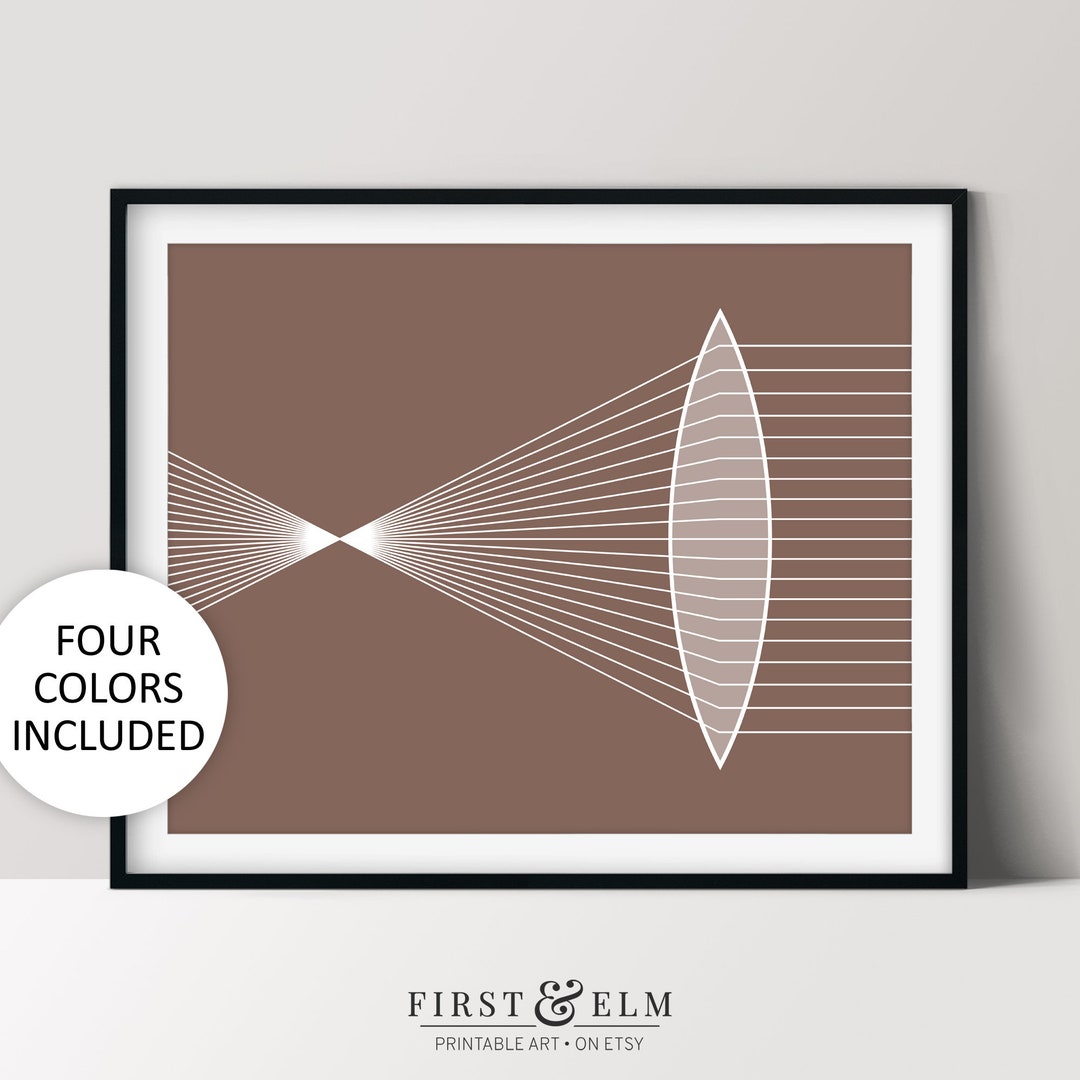 Refraction Poster, Convex Lens, Abstract Science Art, Minimalist Design ...