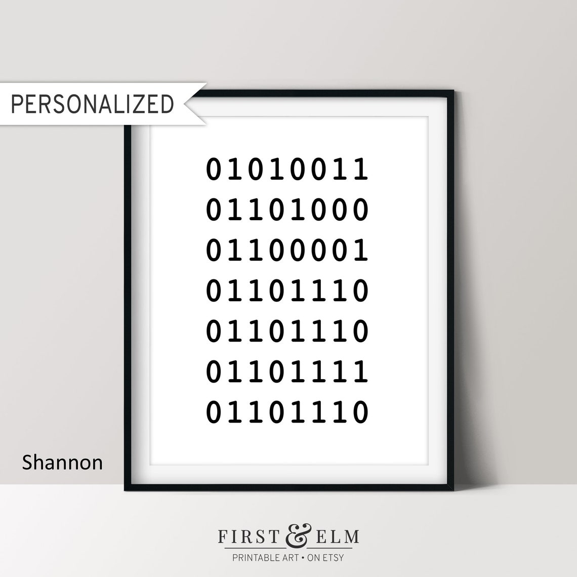 Binary Code Poster Customized With Name Computer Geek Gifts | Etsy