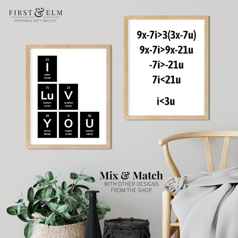 I Love You Math Equation Unique Nerd Gifts Nerd Themed | Etsy