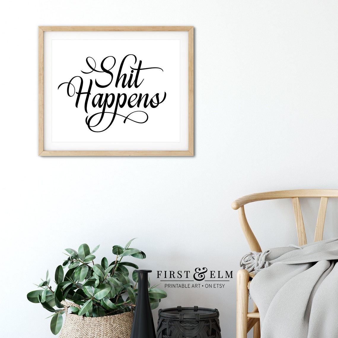 Shit Happens Poster Funny Home Décor Dark Humor Design - Etsy