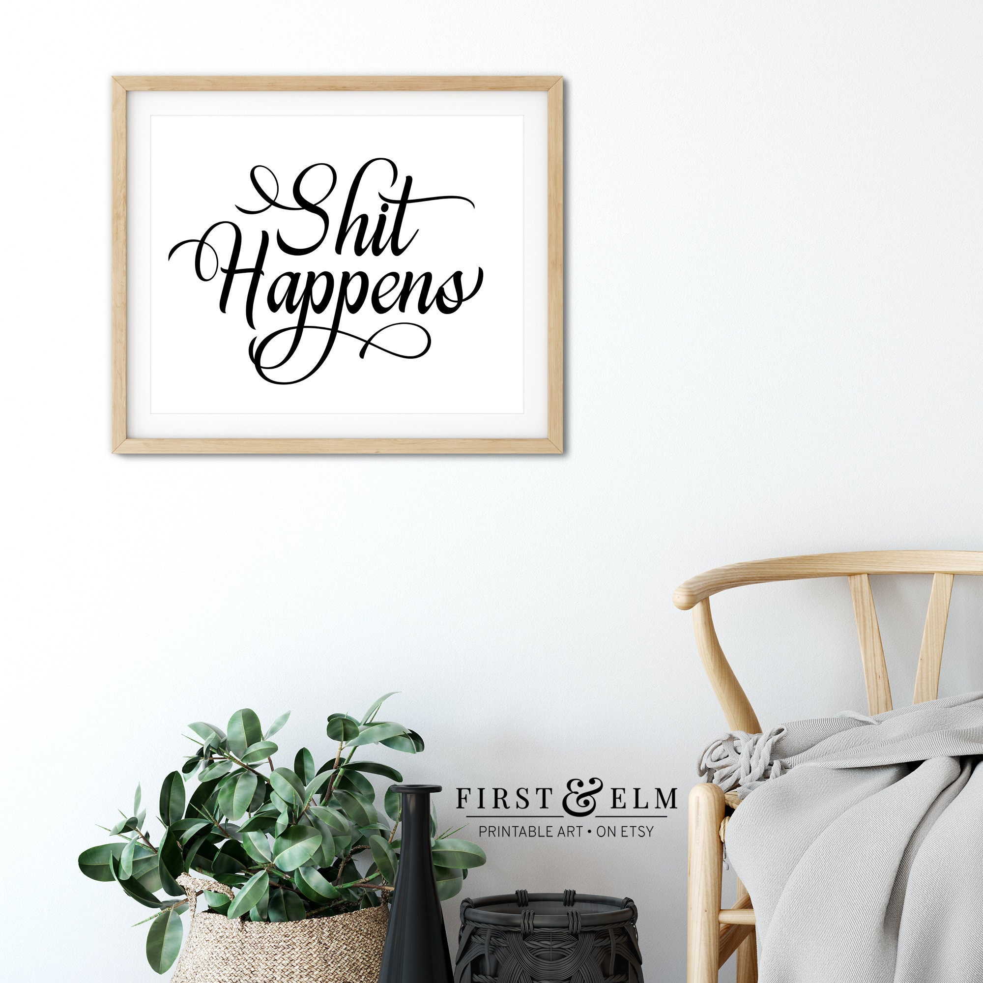 Shit Happens Poster Funny Home Décor Dark Humor Design - Etsy UK