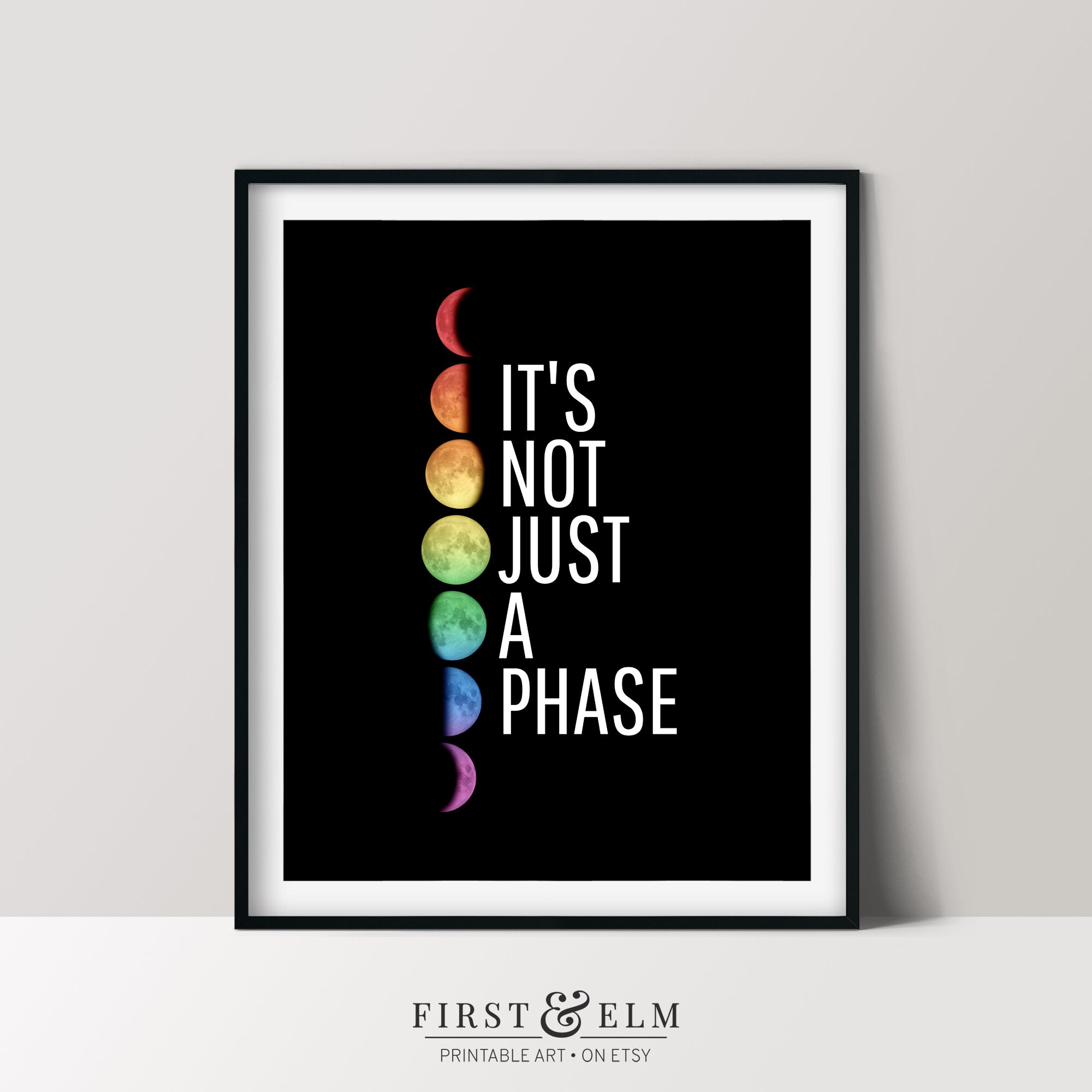Its Not Just a Phase Gay Pride Wall Art Rainbow Poster - Etsy