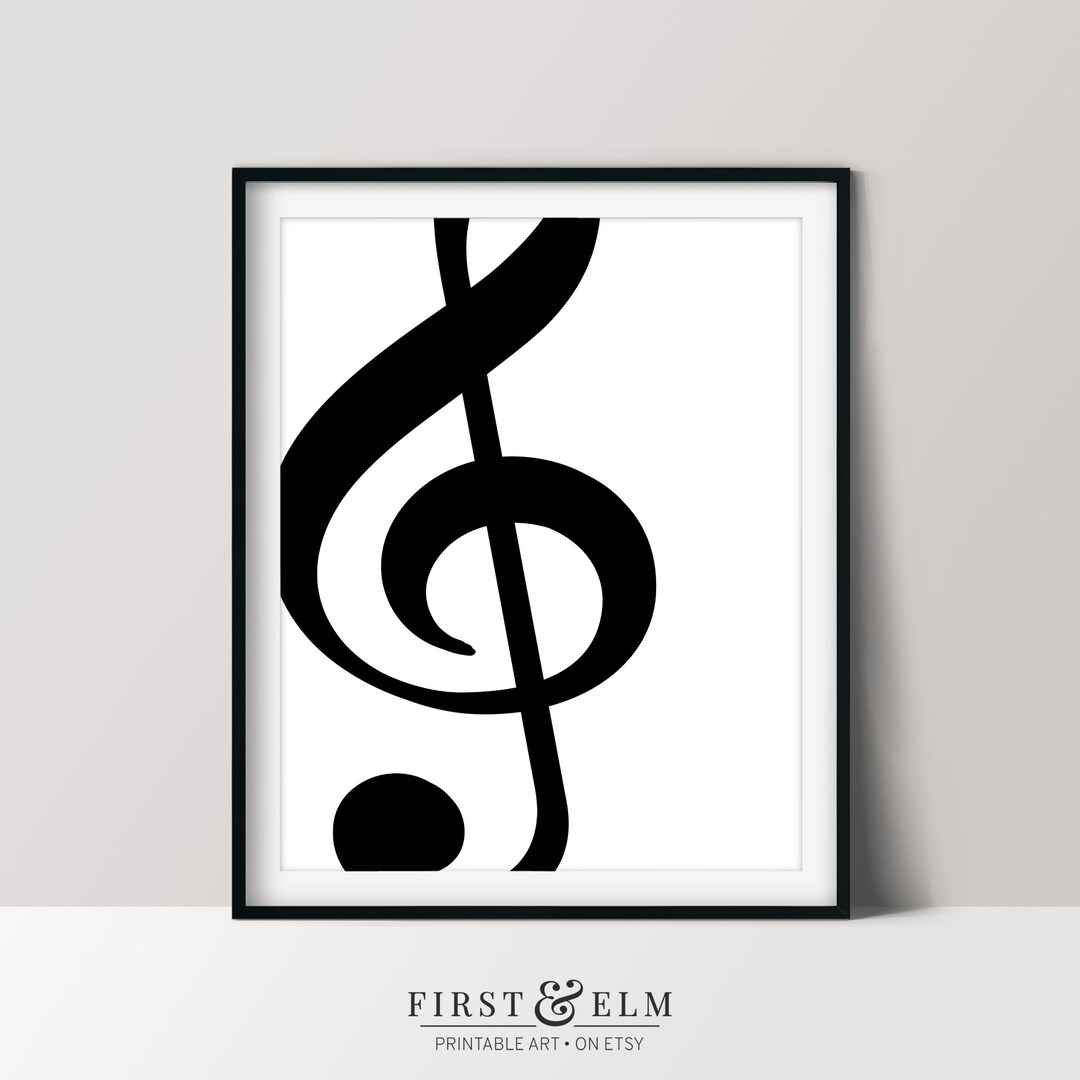 Treble Clef Print, Abstract Music Art, Gifts for Musicians, Printable ...