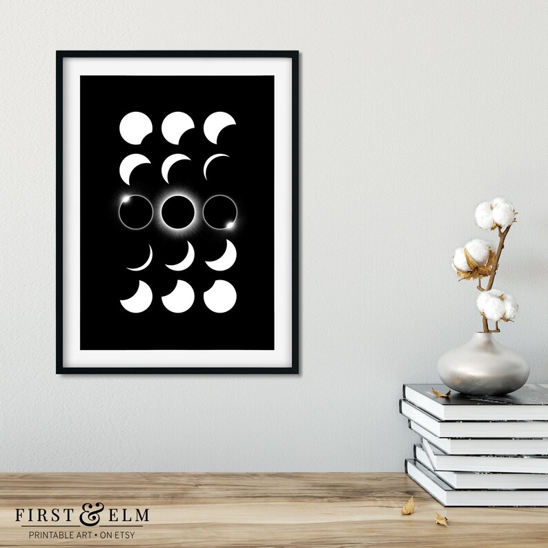 Solar Eclipse Print Outer Space Wall Art Minimalist Poster - Etsy